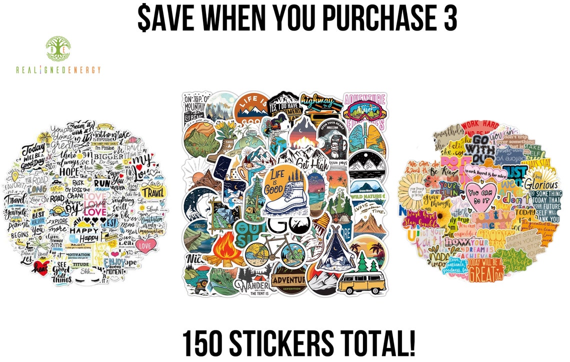 50 Nature Stickers Outdoors Hiking Sticker Set Waterproof - Etsy