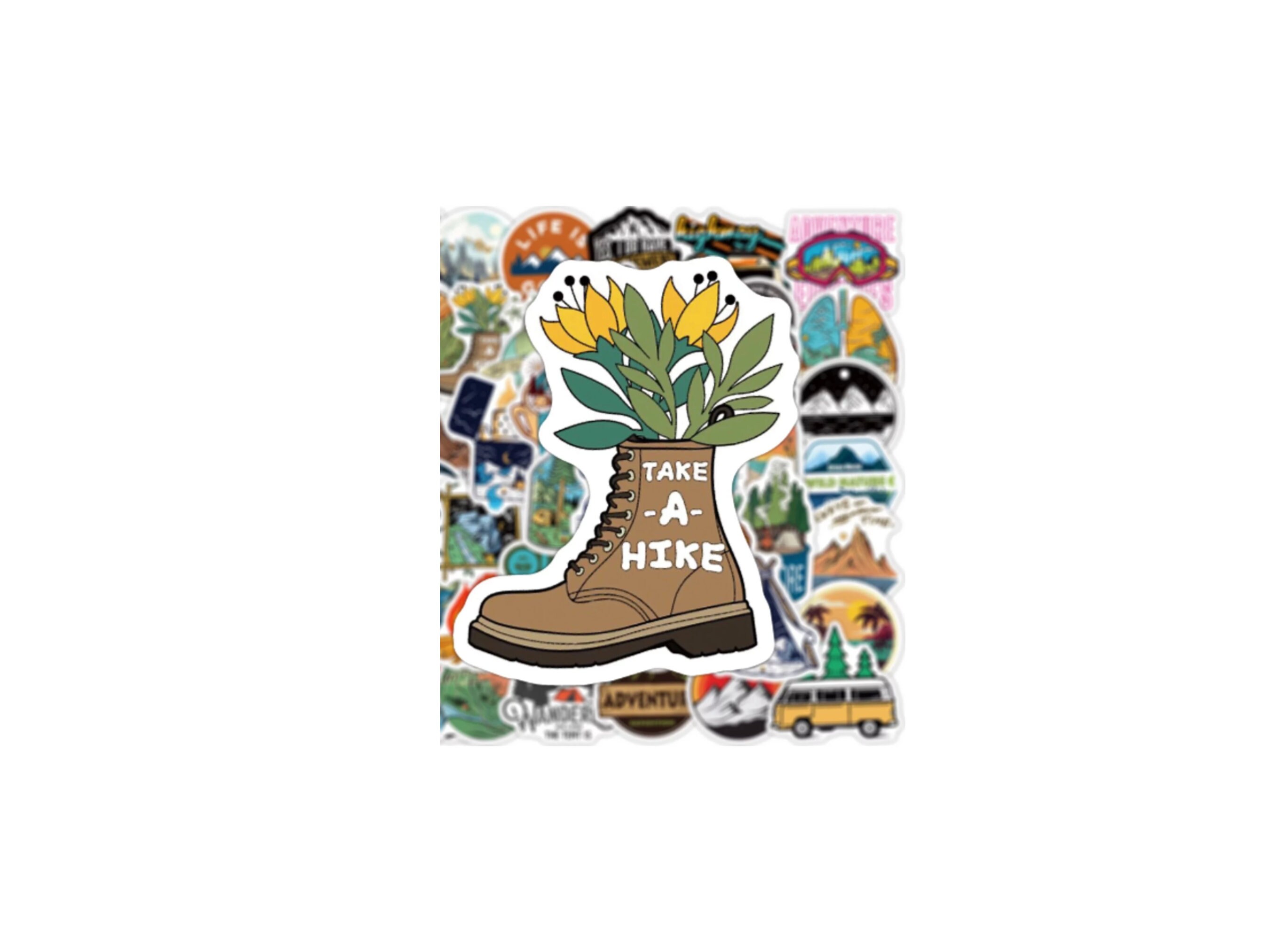 50 Nature Stickers Outdoors Hiking Sticker Set Waterproof - Etsy