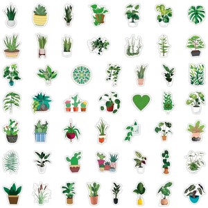 100 House Plant Stickers Waterproof Vinyl Boho Plant Lovers Aesthetic ...