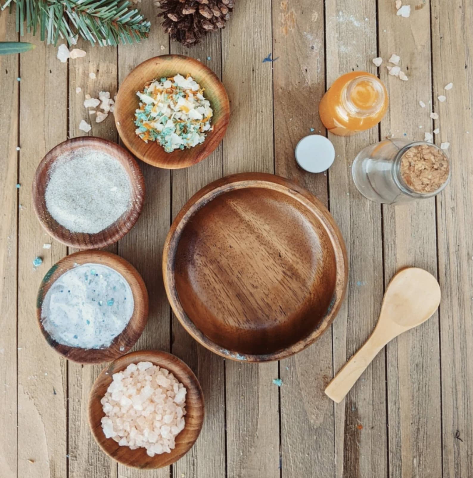 Wooden Potion Play Set - Wooden Bowls and Spoons - All Natural Toys ...