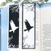 Printable Crow Bookmark Set for Reader Gift, Raven Black & White ...