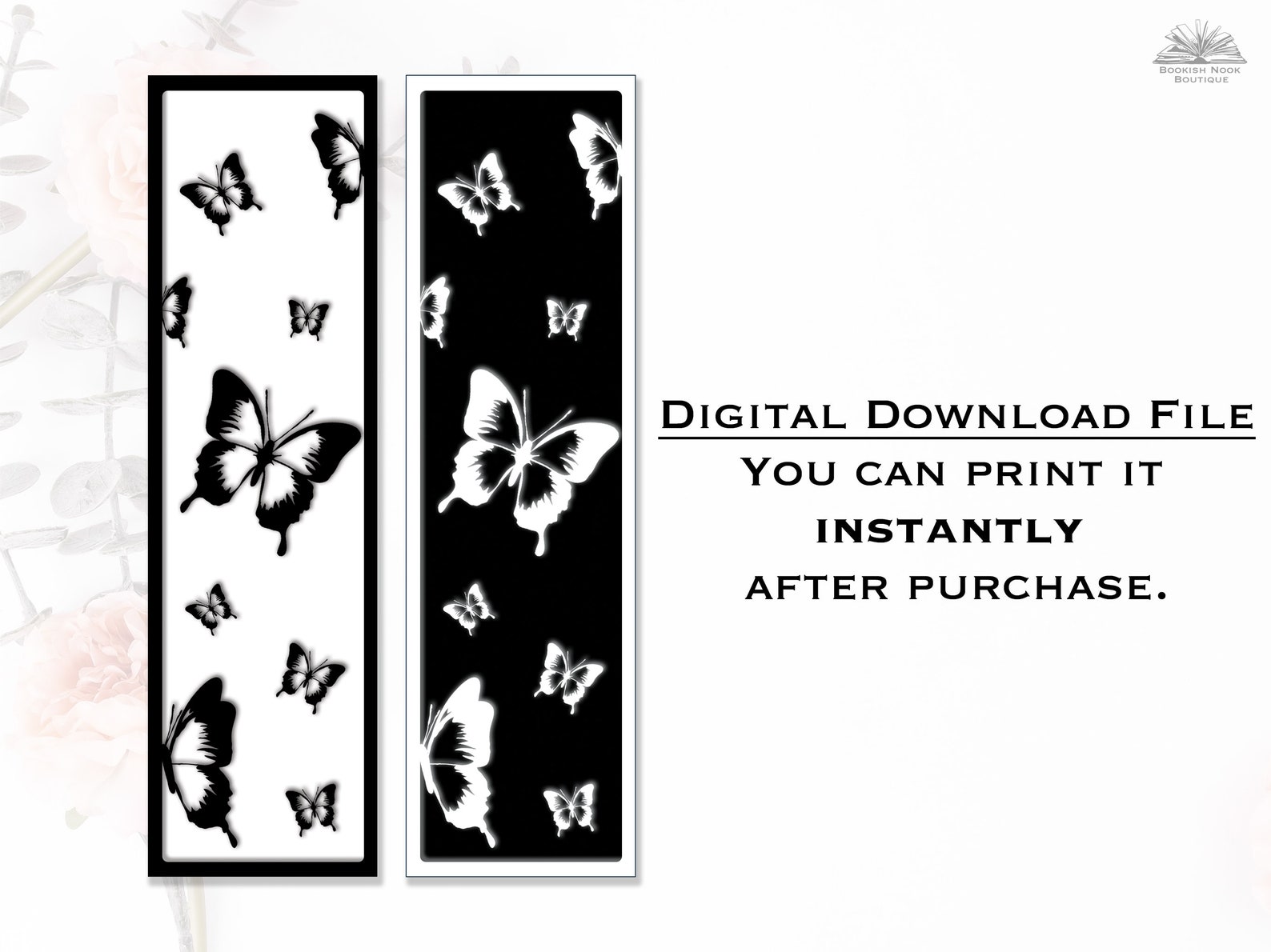 Printable Butterfly Bookmark Set for Bookworm, Stocking Stuffer ...