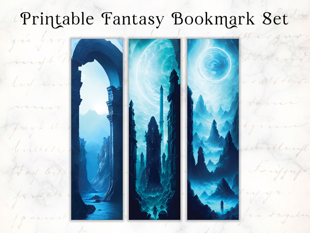 Fantasy Bookmarks, Fantasy Landscape Printable Bookmarks Set of 3 ...