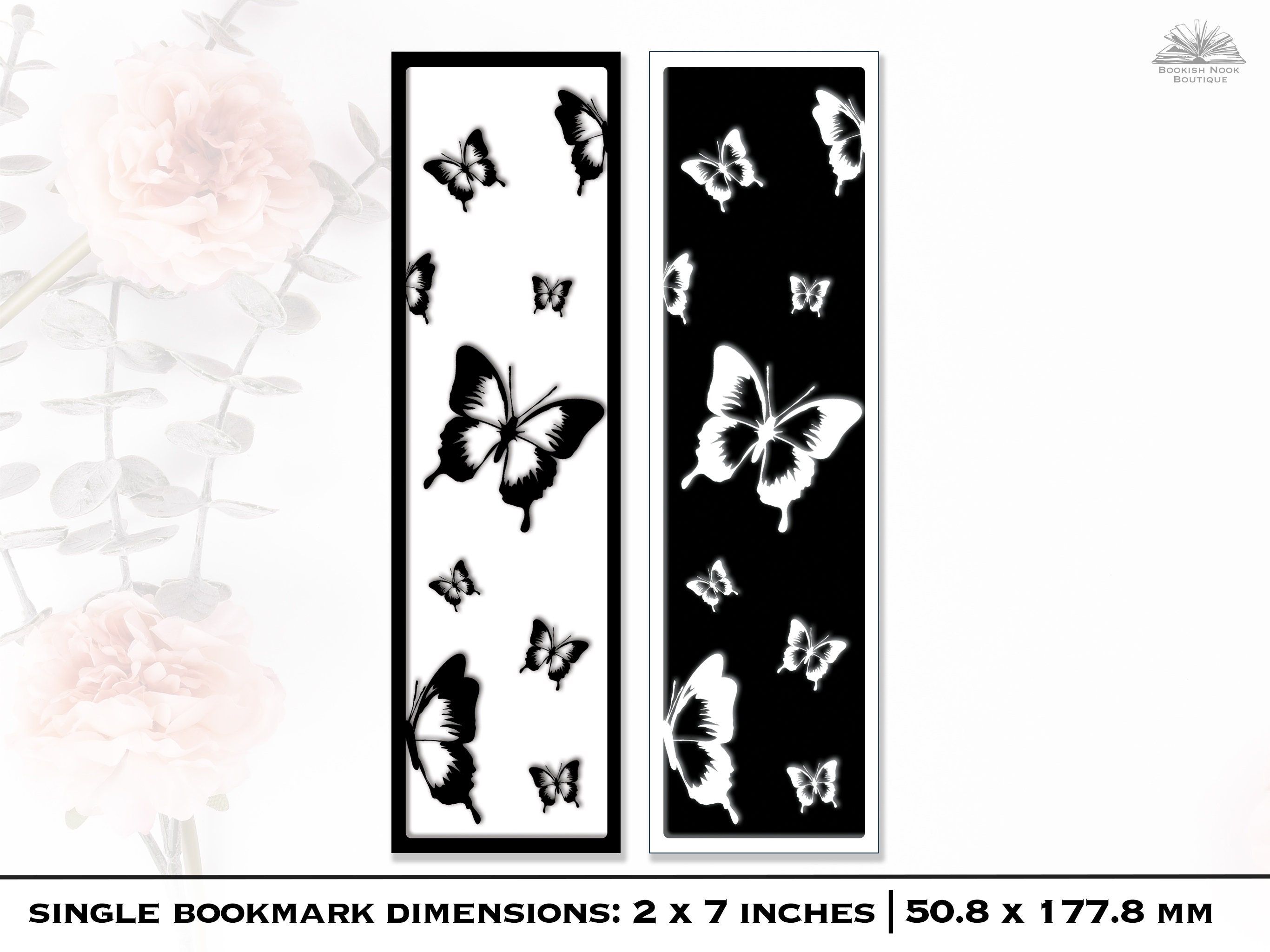 Printable Butterfly Bookmark Set for Bookworm, Stocking Stuffer ...