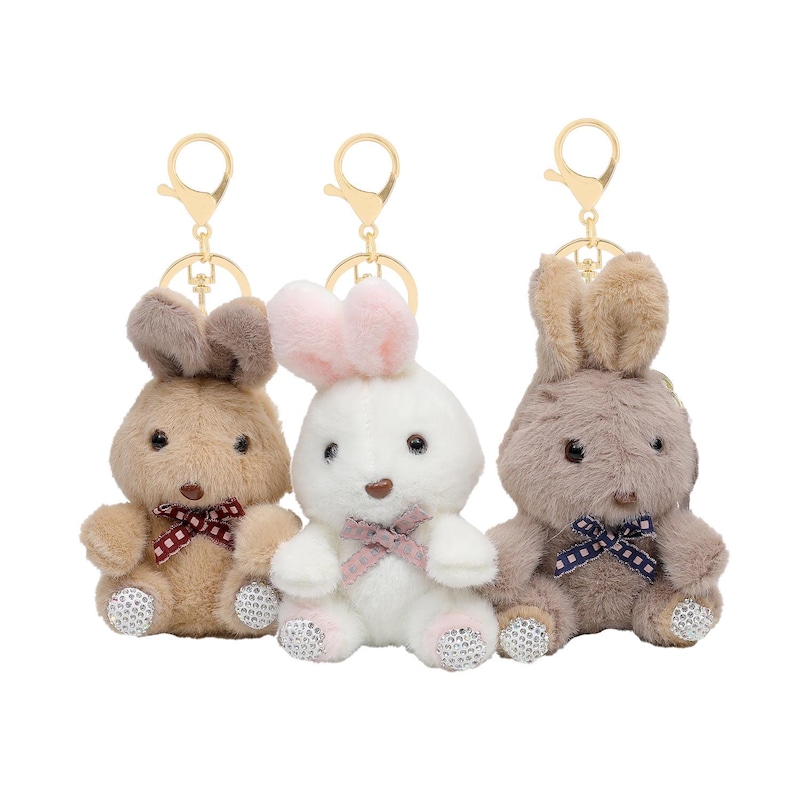 Fluffy Bunny Rabbit Keychain - Etsy
