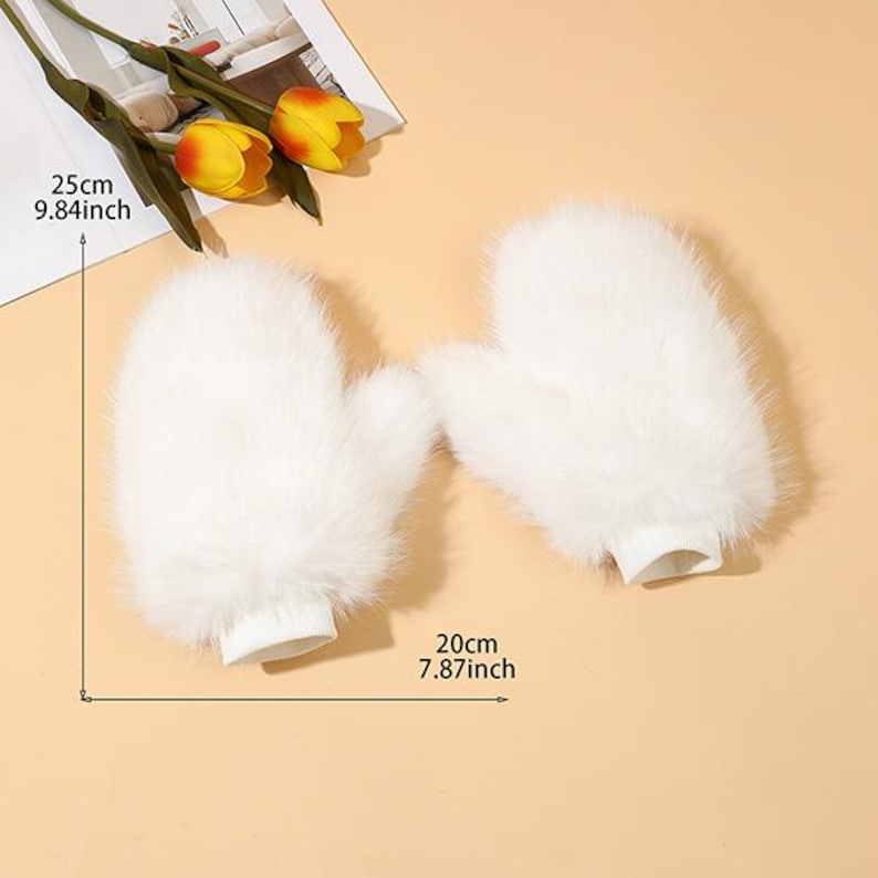 Soft Plush Faux Fur Mittens - Etsy