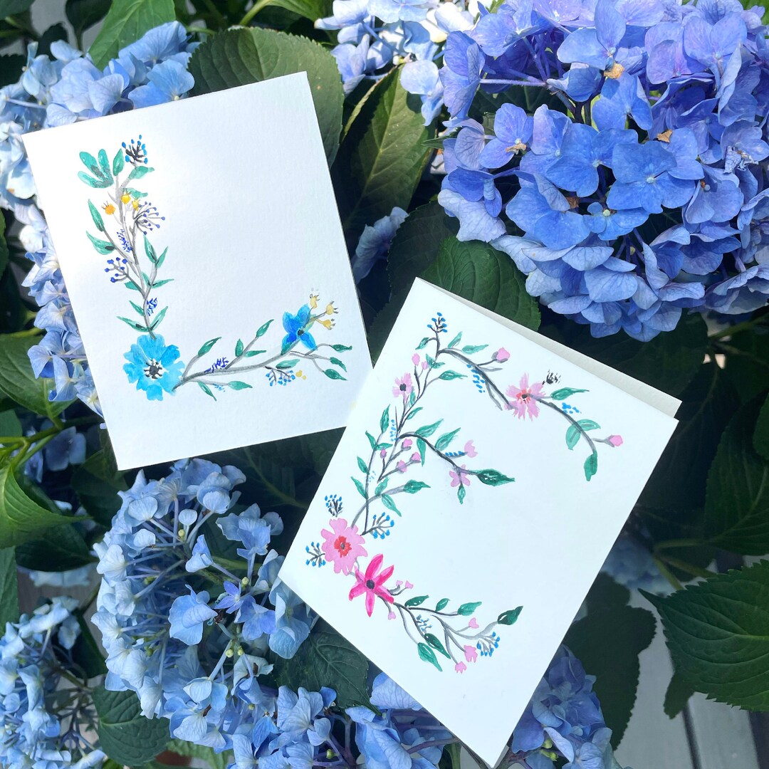 Handmade Floral Personalized Letter Cards for Any Occasion - Etsy