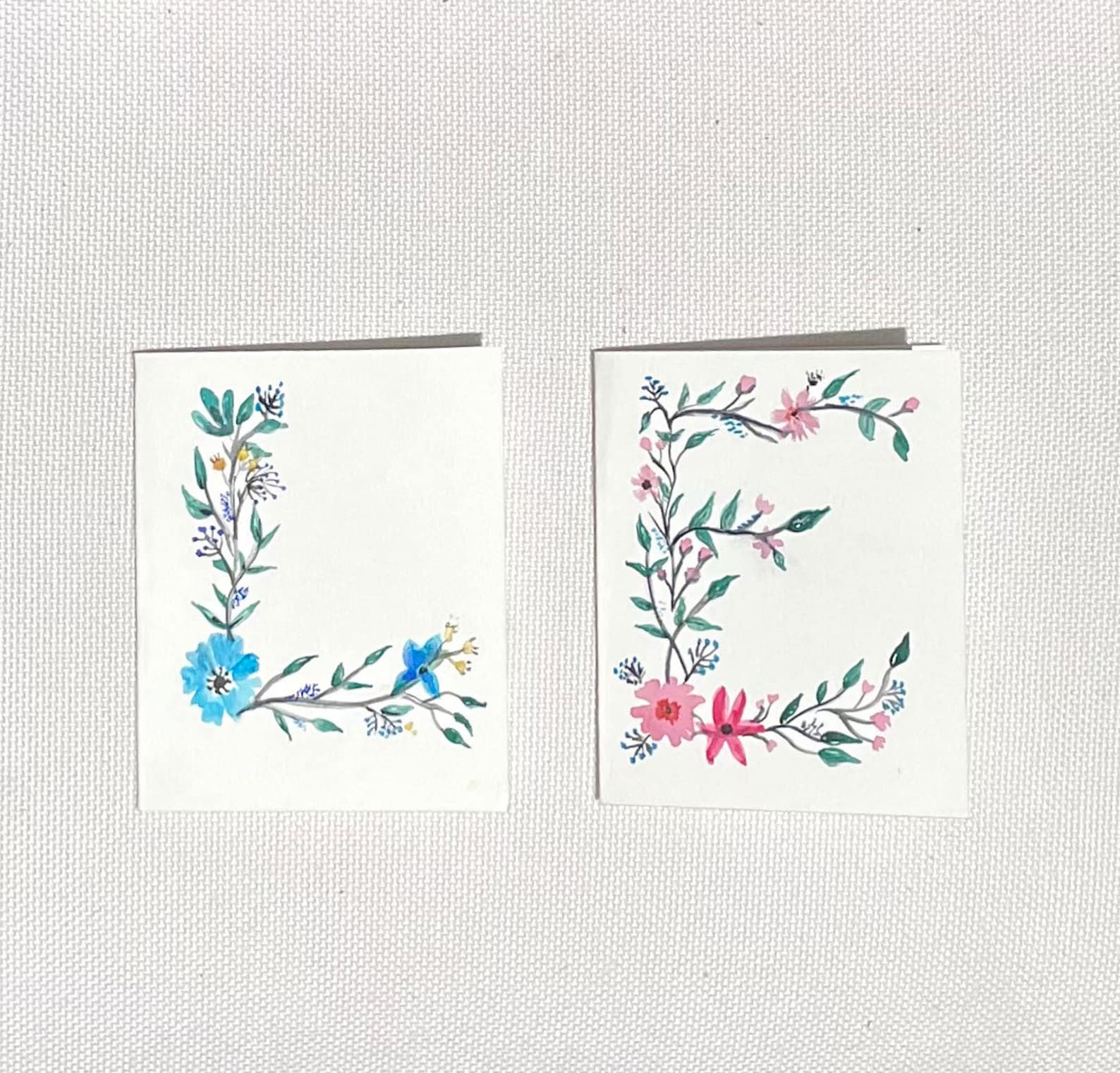 Handmade Floral Personalized Letter Cards for Any Occasion - Etsy
