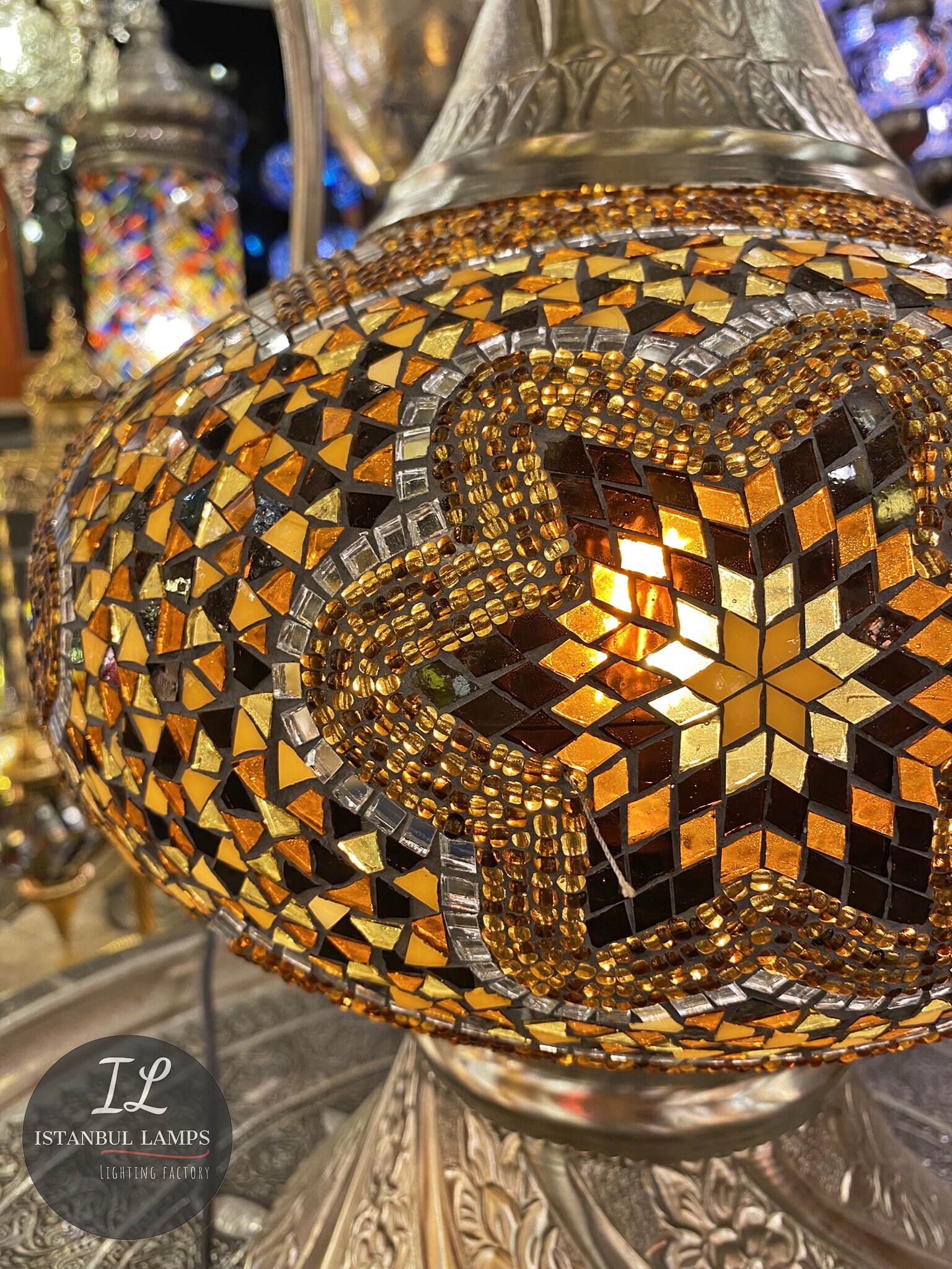Handmade Turkish Stained Glass Mosaic Aladdin Table Lamp | Living Room ...