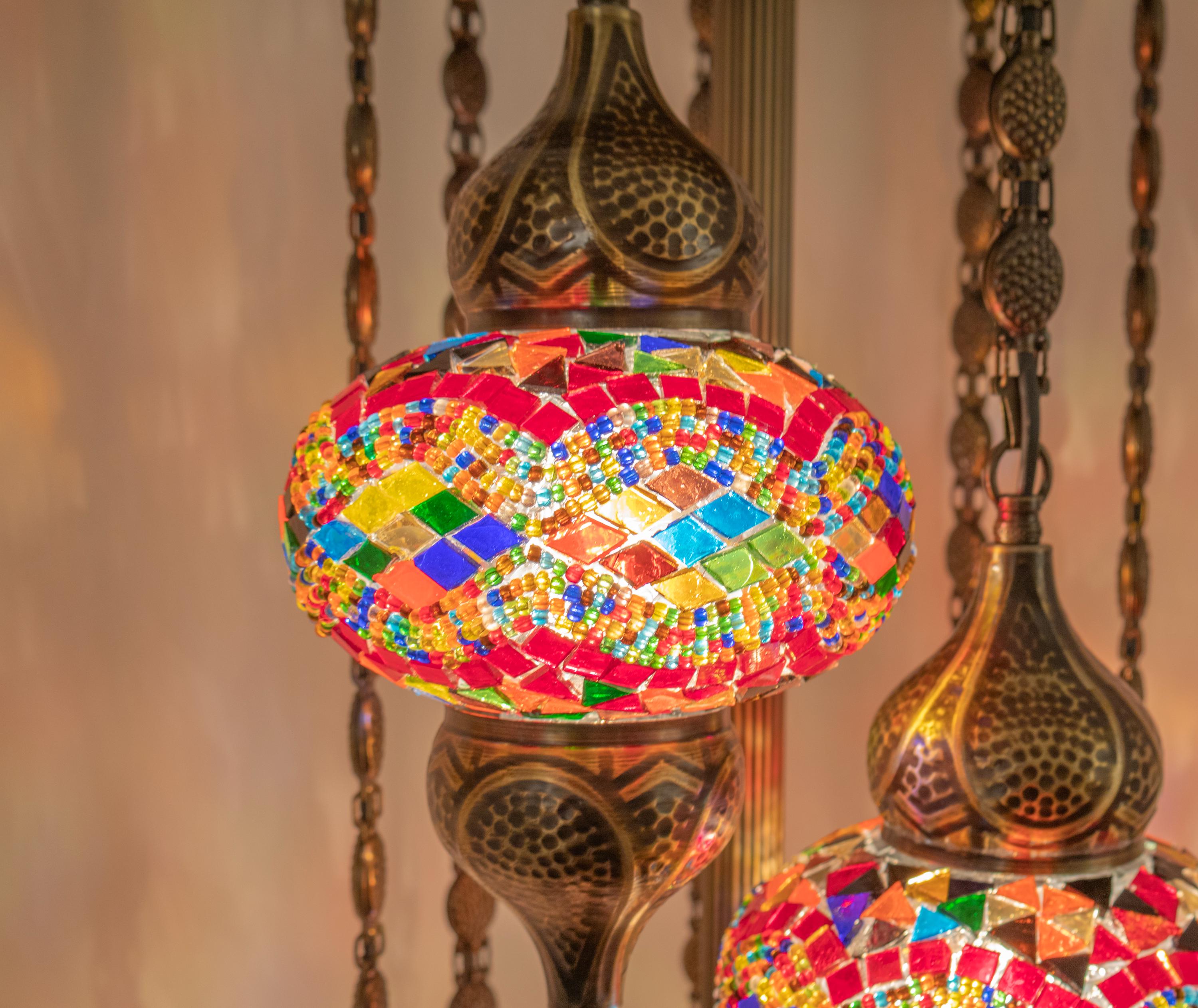 Turkish Sun Mosaic Floor Lamp: Vibrant Stained Glass for Mediterranean ...