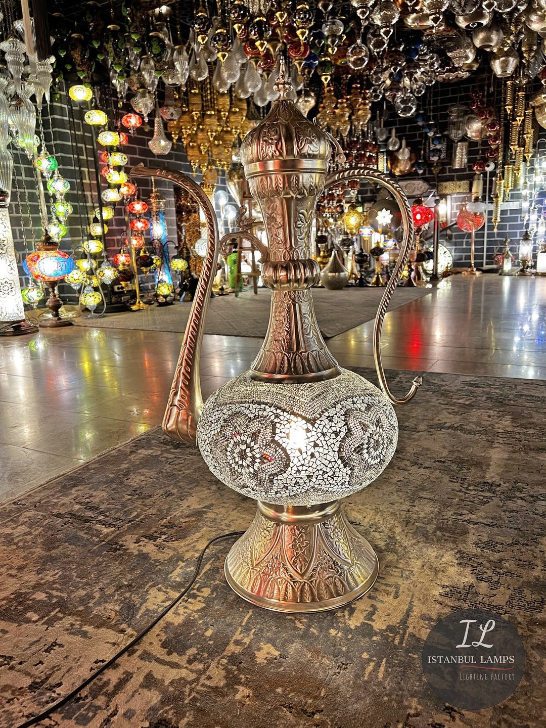 Bohemian Turkish/moroccan Stained Glass Mosaic Table Lamp - Handcrafted ...