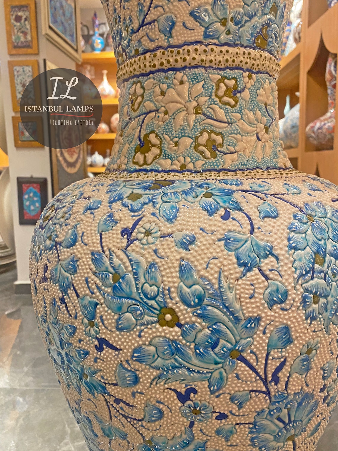 Turkish White\blue Handmade Ceramic Decorative Vase | Home Decor ...