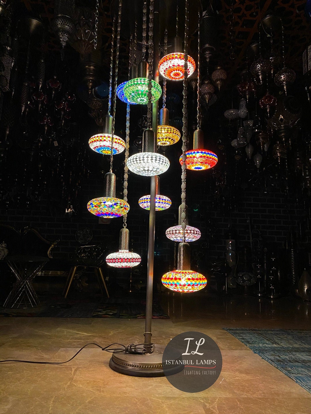 Boho Brilliance: Turkish Mosaic Stained Glass Floor Lamp - A Fusion of ...