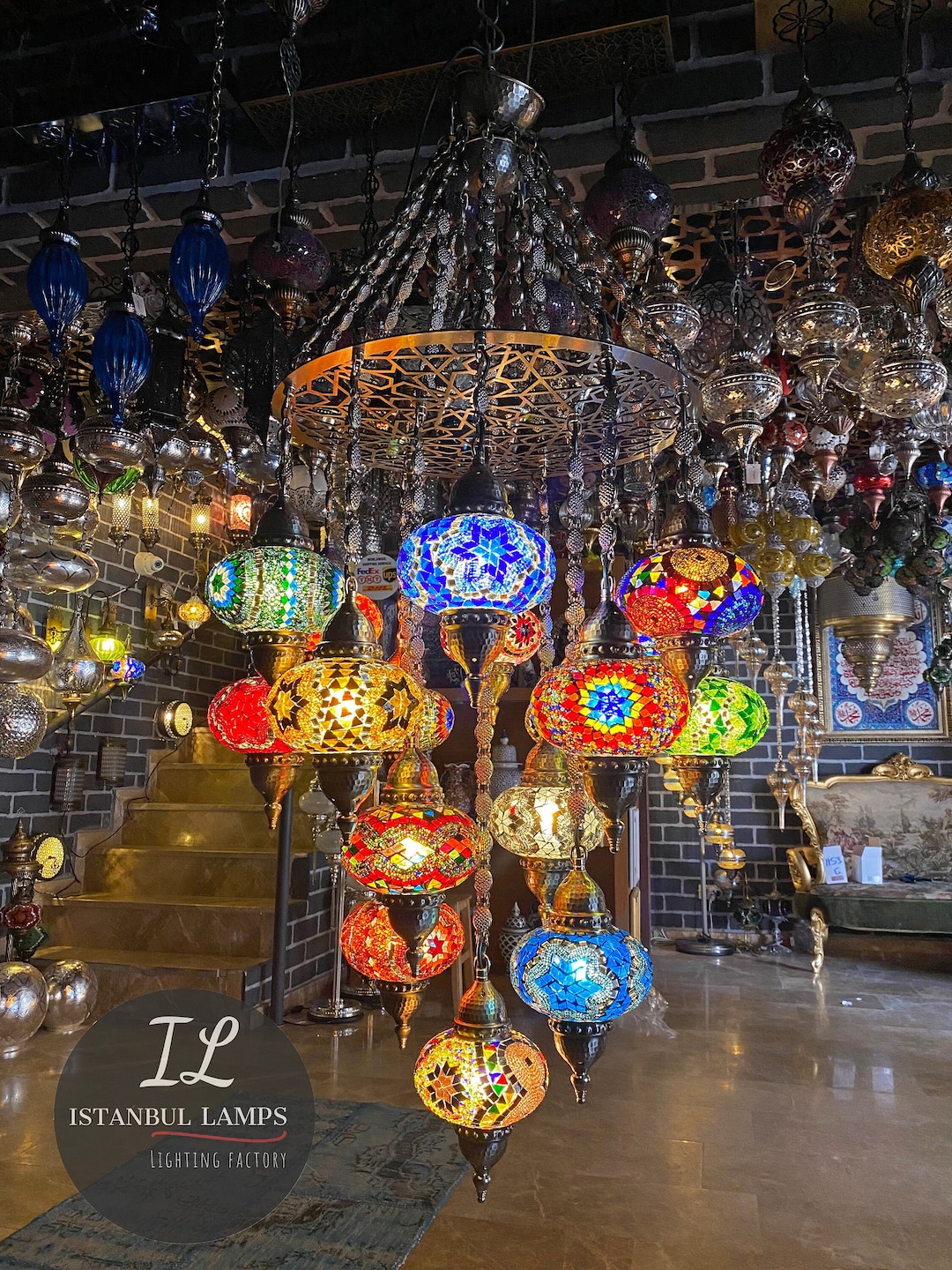 Turkish/moroccan Stained Glass Mosaic Chandelier Lamp - Etsy