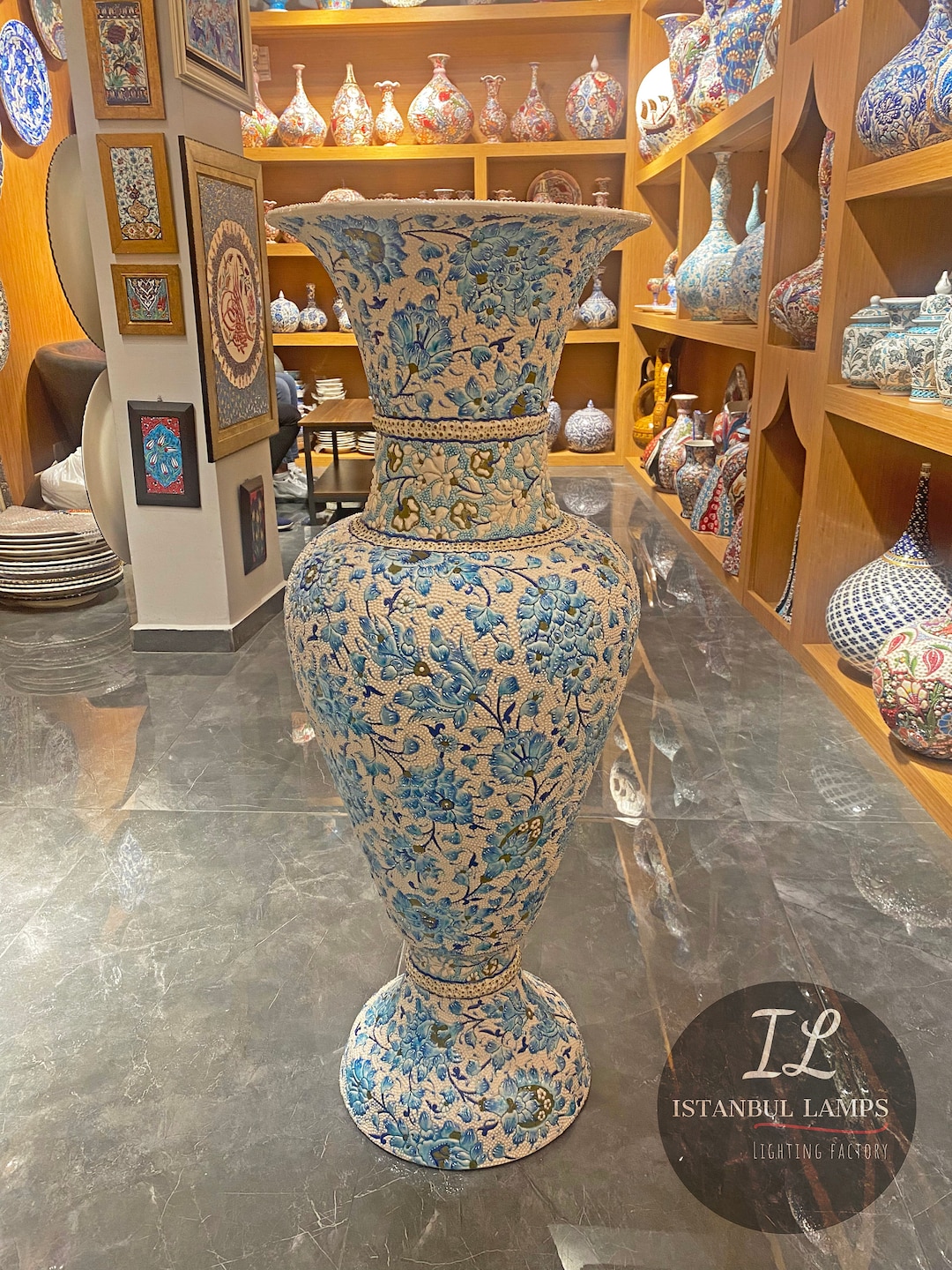 Turkish White\blue Handmade Ceramic Decorative Vase | Home Decor ...