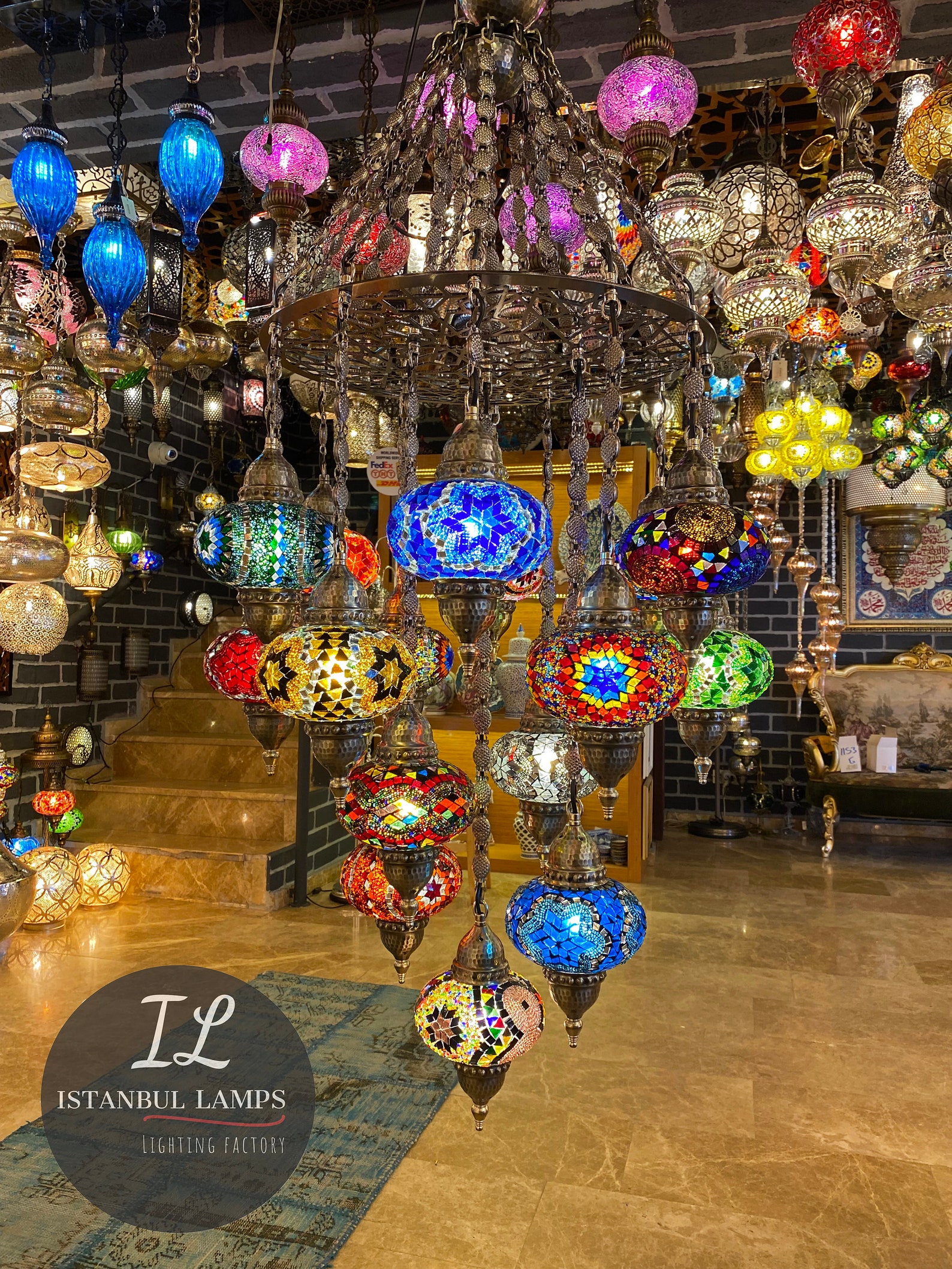 Turkish/moroccan Stained Glass Mosaic Chandelier Lamp - Etsy