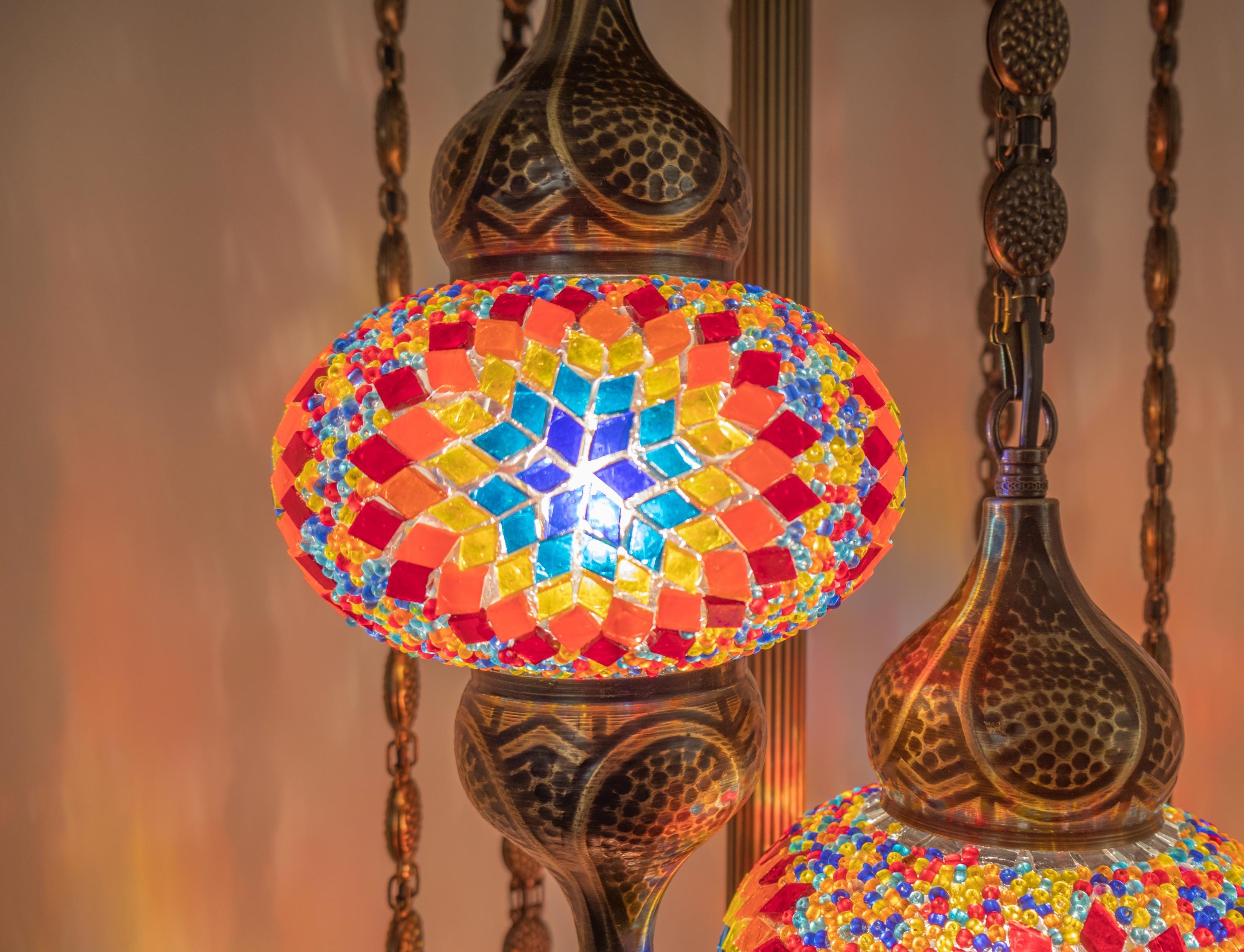 Turkish Sun Mosaic Floor Lamp: Vibrant Stained Glass for Mediterranean ...