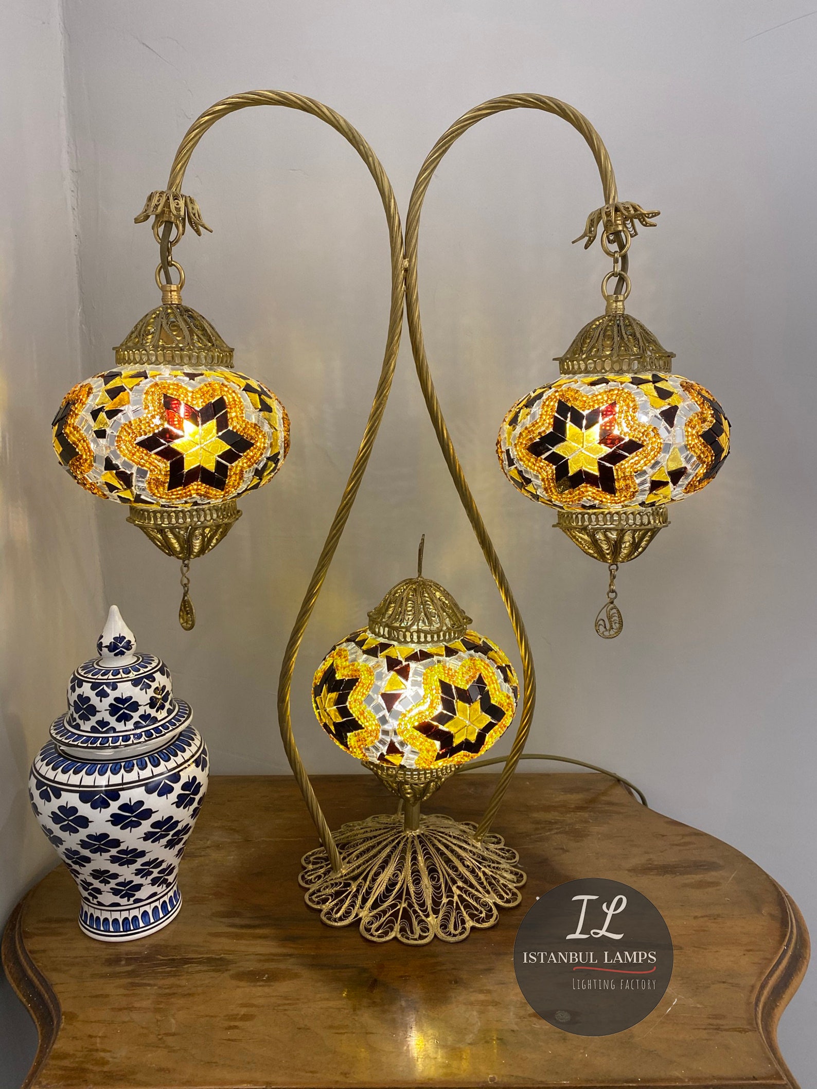 Stained Glass Mosaic Table Lamp – Turkish Bohemian Decor - Etsy