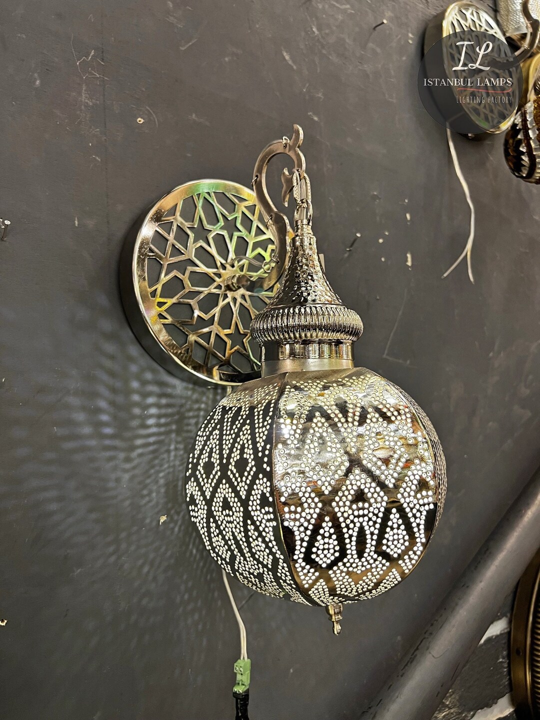 Enchanted Nights: Moroccan Brass Silver Wall Scones Lamp for Boho Wall ...
