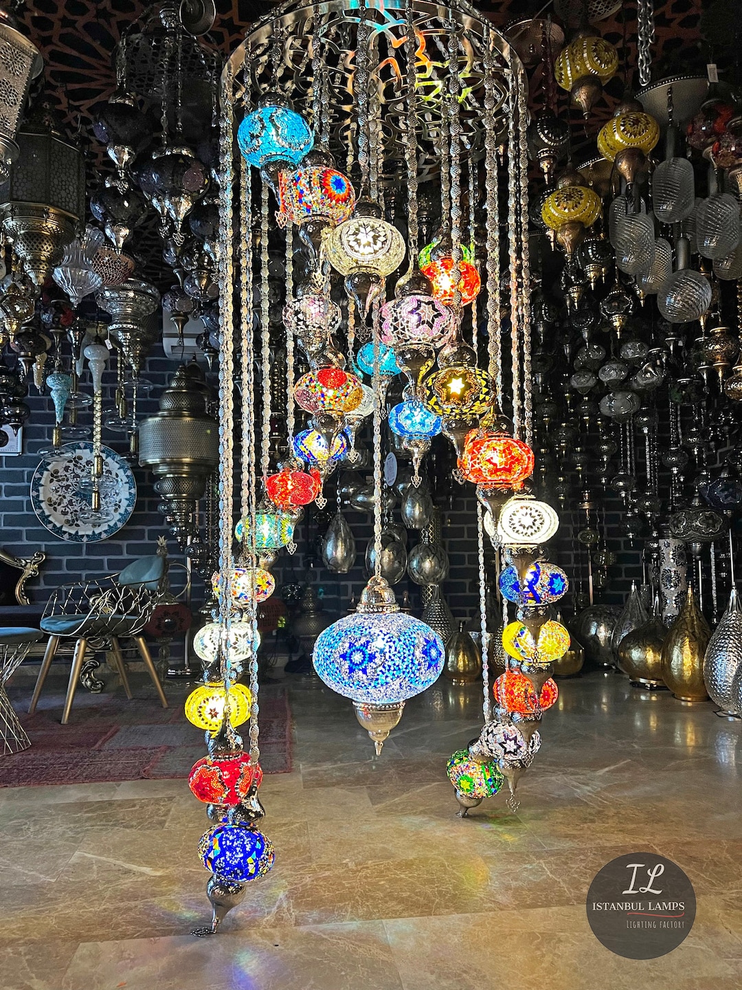 Designer Turkish/moroccan Stained Glass Mosaic Pendant Chandelier - Etsy