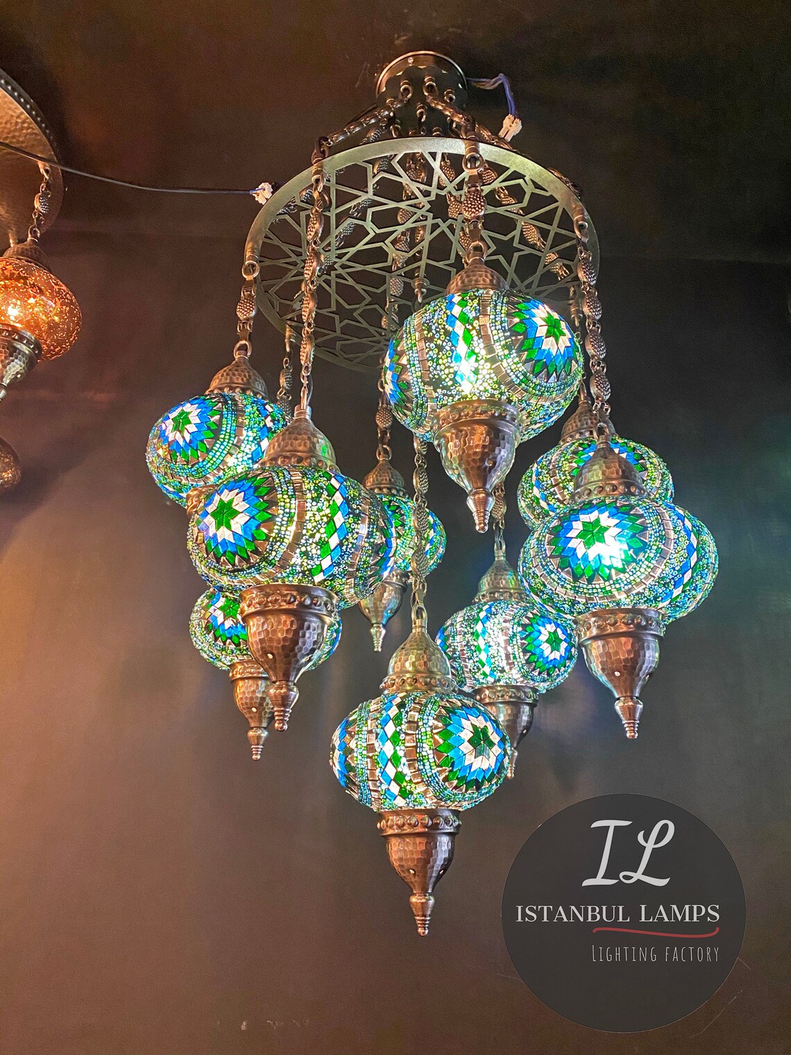 Turkish\moroccan Stained Glass Mosaic Chandelier | Home Decor - Etsy