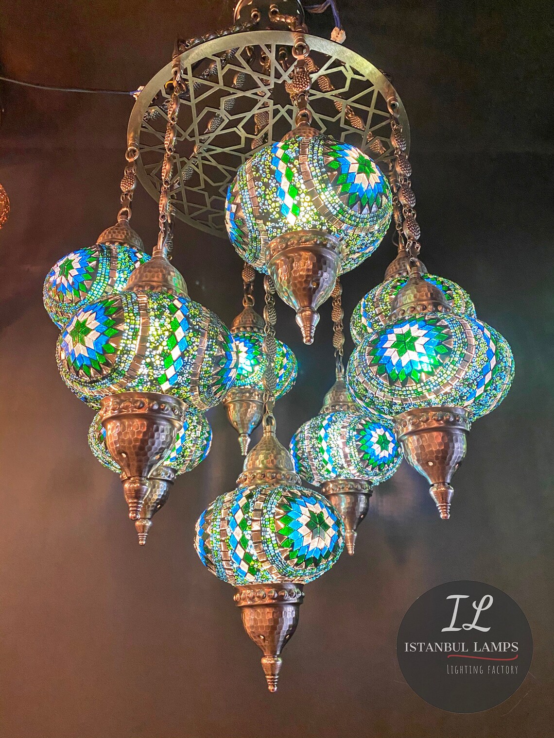 Turkish\moroccan Stained Glass Mosaic Chandelier | Home Decor - Etsy
