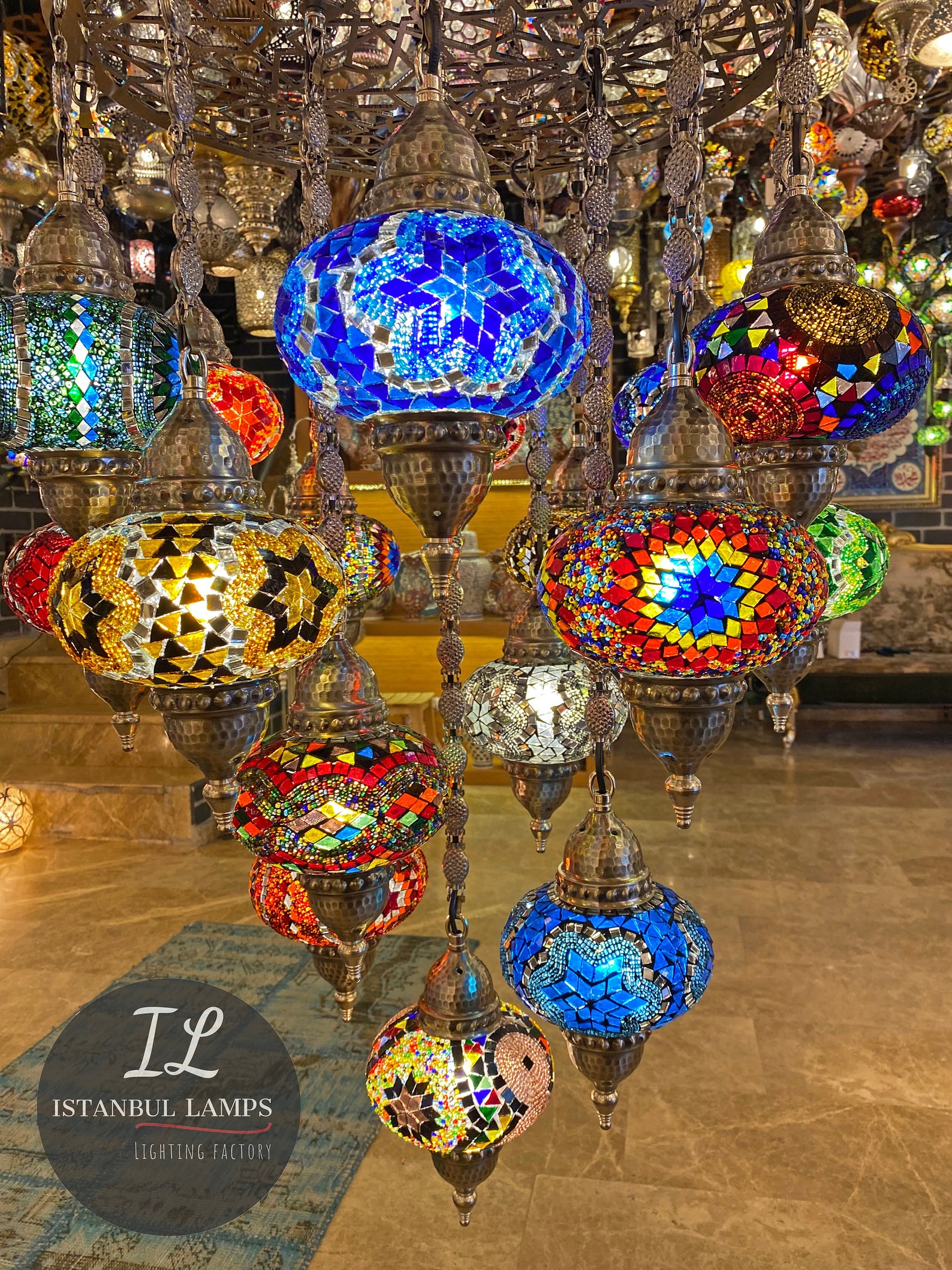 Turkish/moroccan Stained Glass Mosaic Chandelier Lamp - Etsy