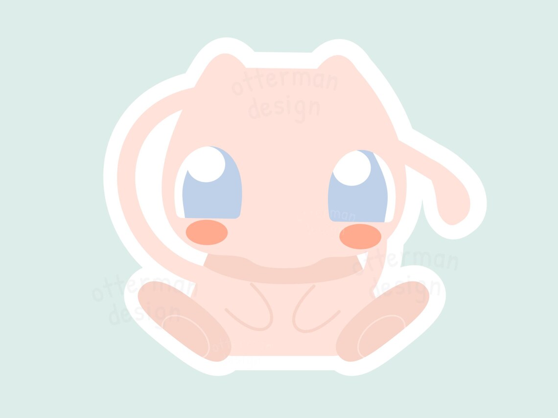 Cute Mew Sticker / Matte Waterproof Vinyl Pokemon Sticker / | Etsy