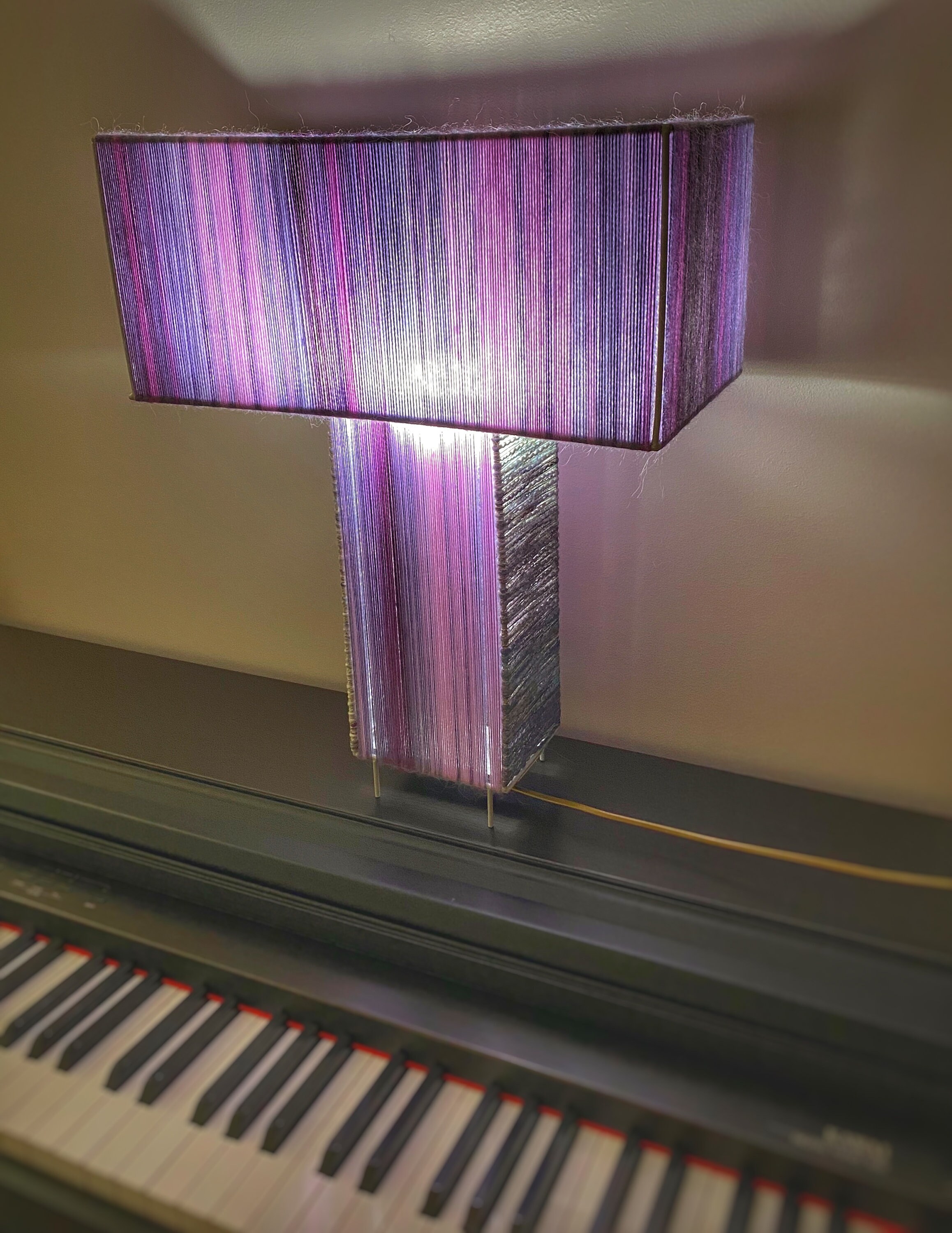 Tall Thread Table Lamp Contemporary Handwoven Bonbon - Etsy UK