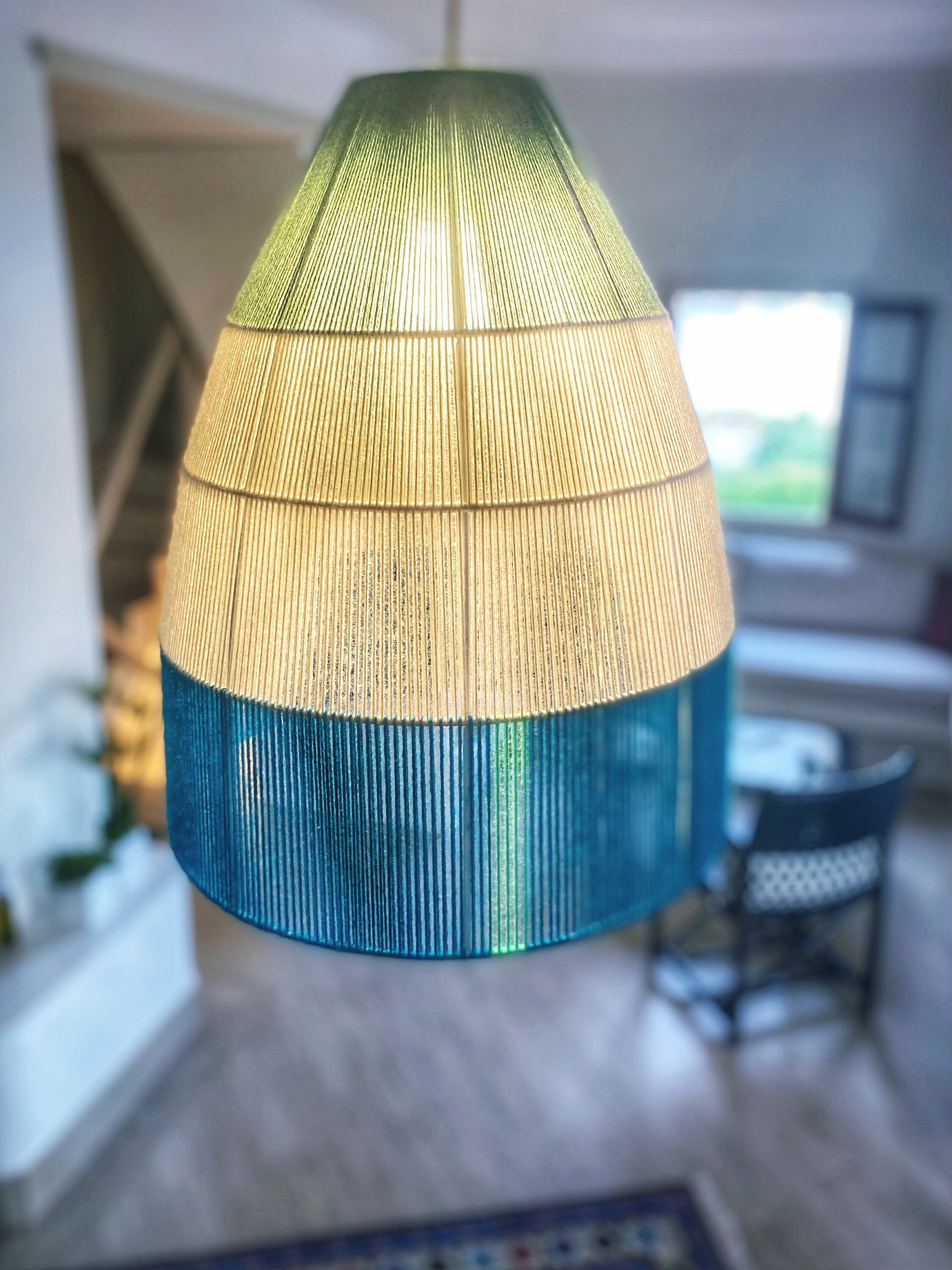Handwoven Thread Lampshade Yarn Light Pendant Home & Living | Etsy