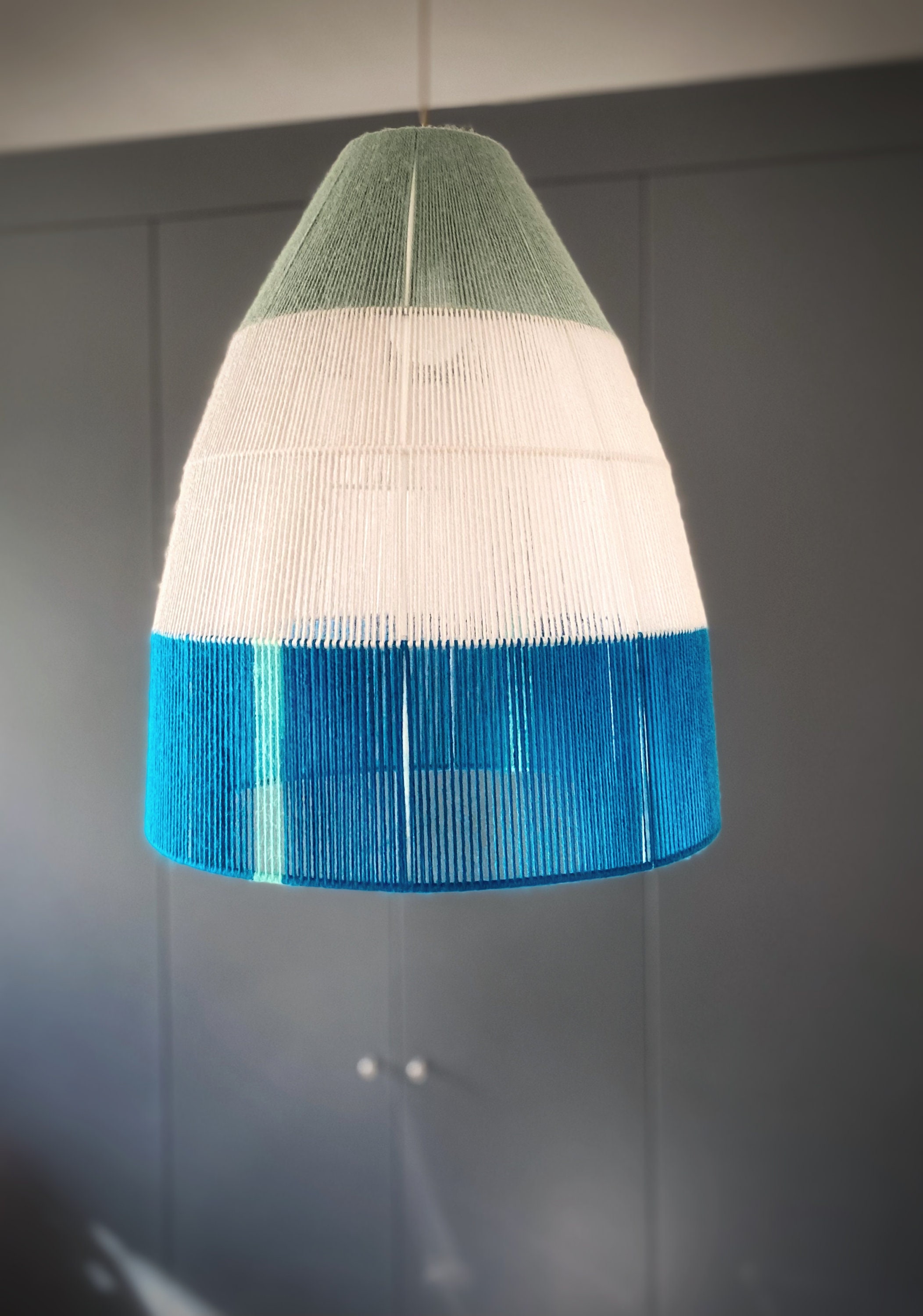 Handwoven Thread Lampshade Yarn Light Pendant Home & Living | Etsy