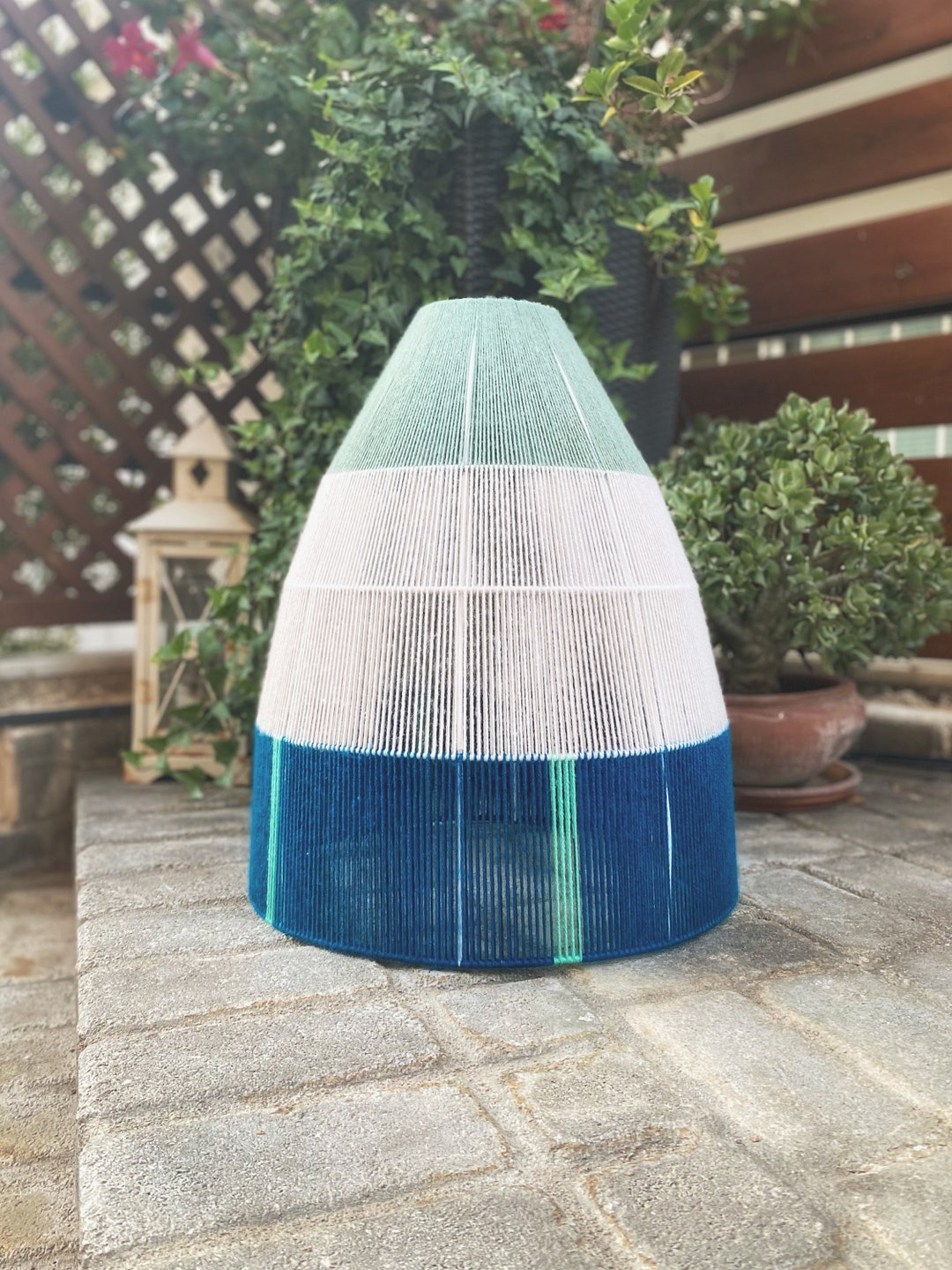 Handwoven Thread Lampshade Yarn Light Pendant Home & Living - Etsy
