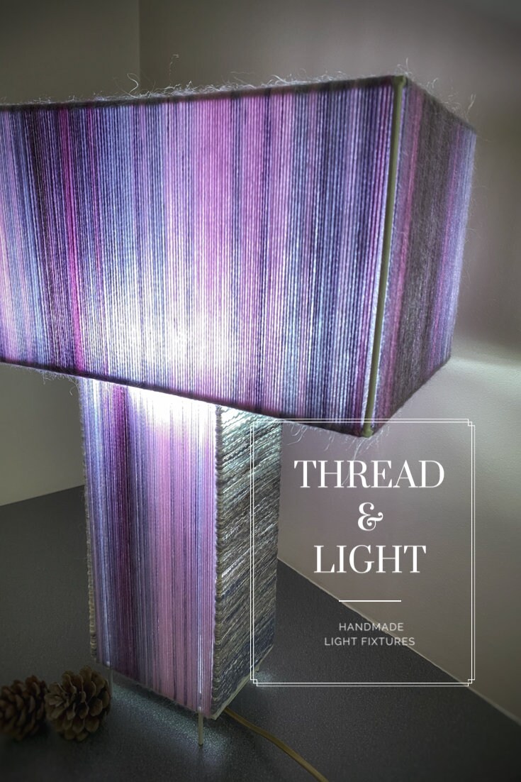 Tall Thread Table Lamp Contemporary Handwoven Bonbon - Etsy UK