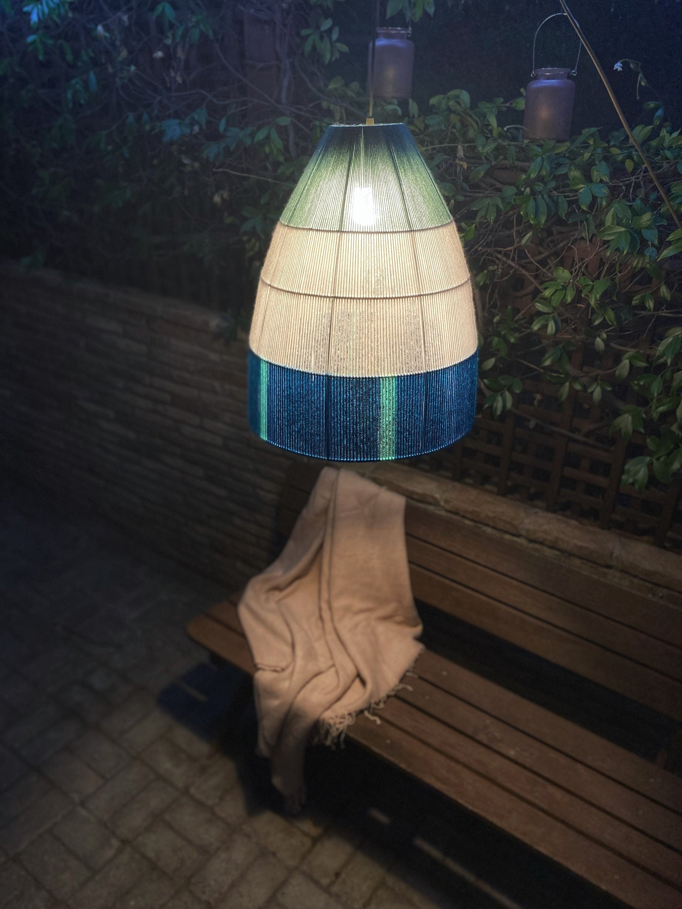 Handwoven Thread Lampshade Yarn Light Pendant Home & Living | Etsy