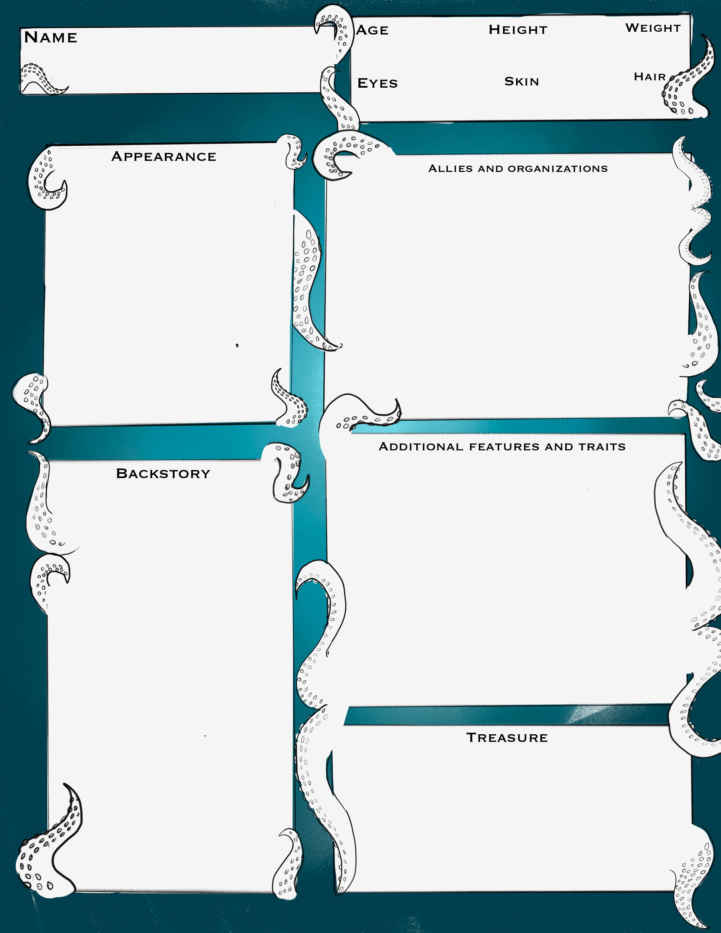 Printable Dungeons and Dragons Eldritch Themed Character Sheet - Etsy
