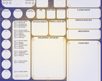 Printable Dungeons and Dragons Character Sheet Bundle - Etsy