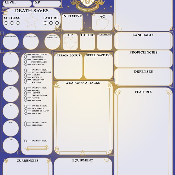 Strixhaven character sheet - Etsy México
