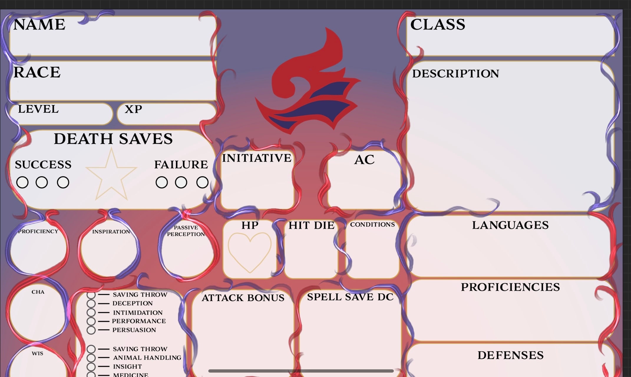 Printable Dungeons and Dragons Strixhaven Themed Character Sheet Bundle - Etsy