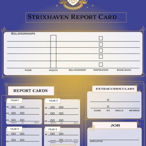 Printable Dungeons and Dragons Strixhaven Themed Character Sheet Bundle - Etsy