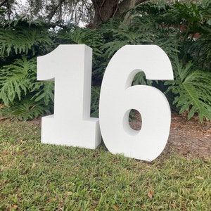 Big Self Standing Foam Numbers for Birthday Parties | 30" Tall Backdrop ...