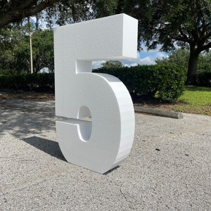 Large Numbers 4 Feet Tall, Giant Standing White Styrofoam Letter ...
