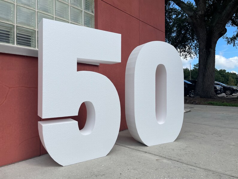 Large Numbers 4 Feet Tall, Giant Standing White Styrofoam Letter ...