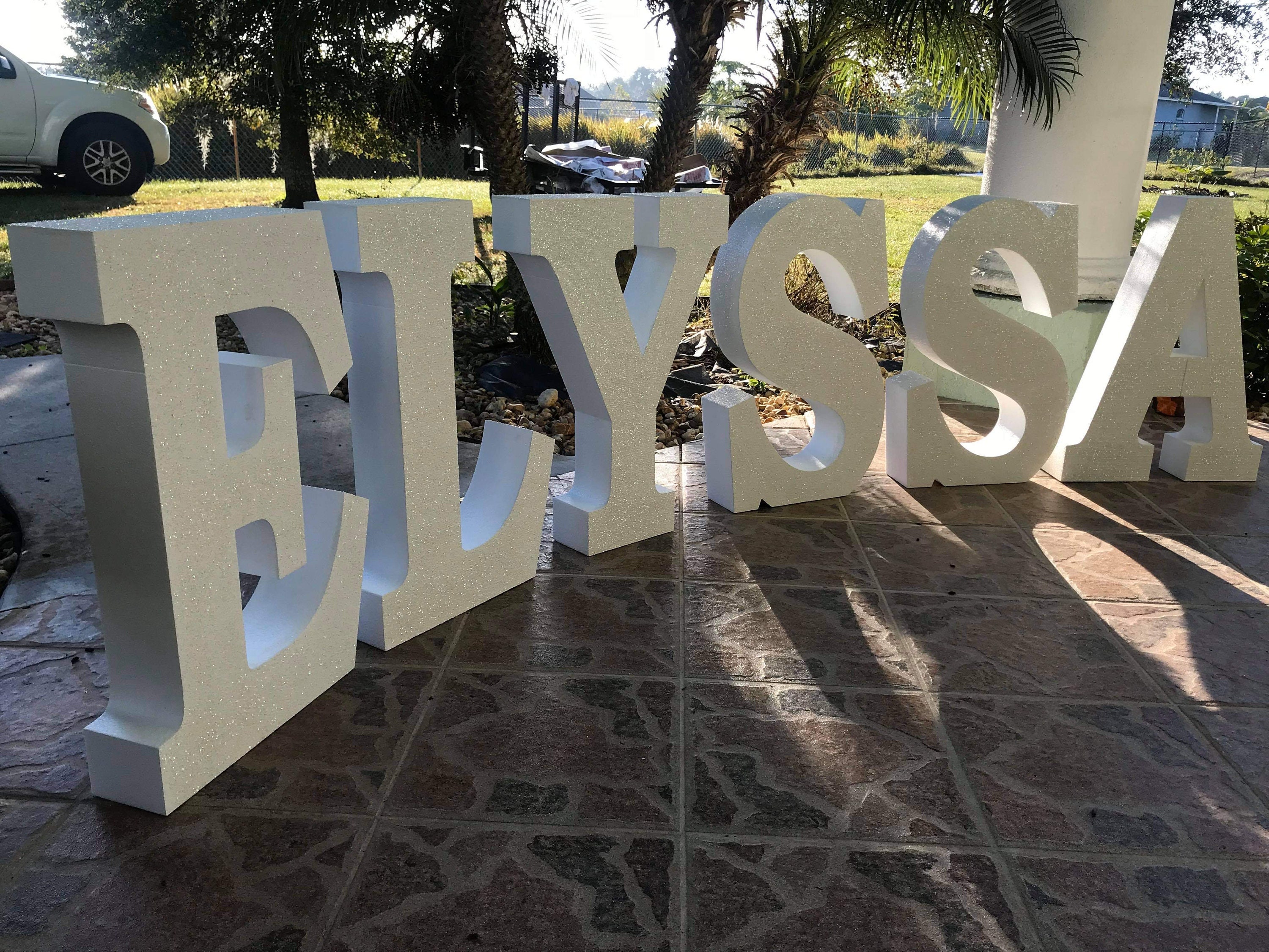 Giant Self Standing Foam Words and Letters | Personal Freestanding ...