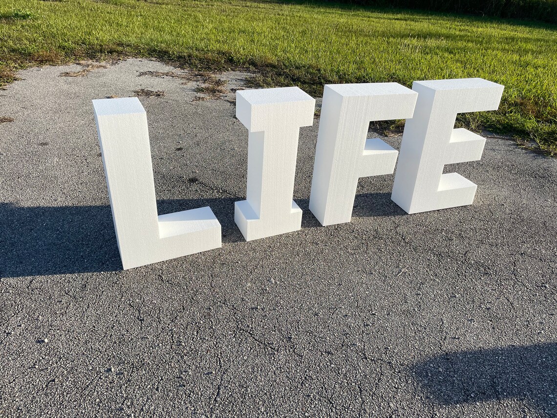 Big Self Standing Styrofoam Letters | 30" Tall Custom 3D Names | Large ...