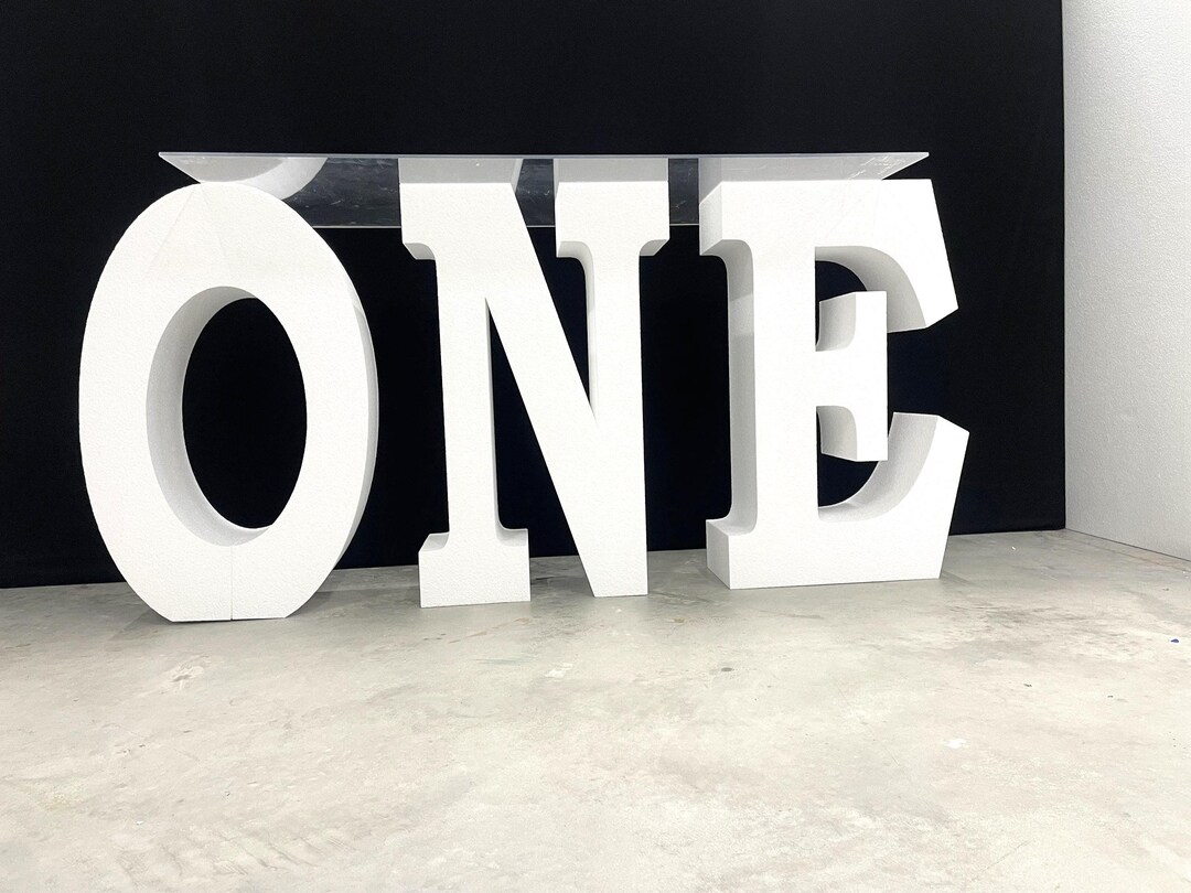 Large ONE Letters for 1st Birthday Celebration | 3D Styrofoam Word ...