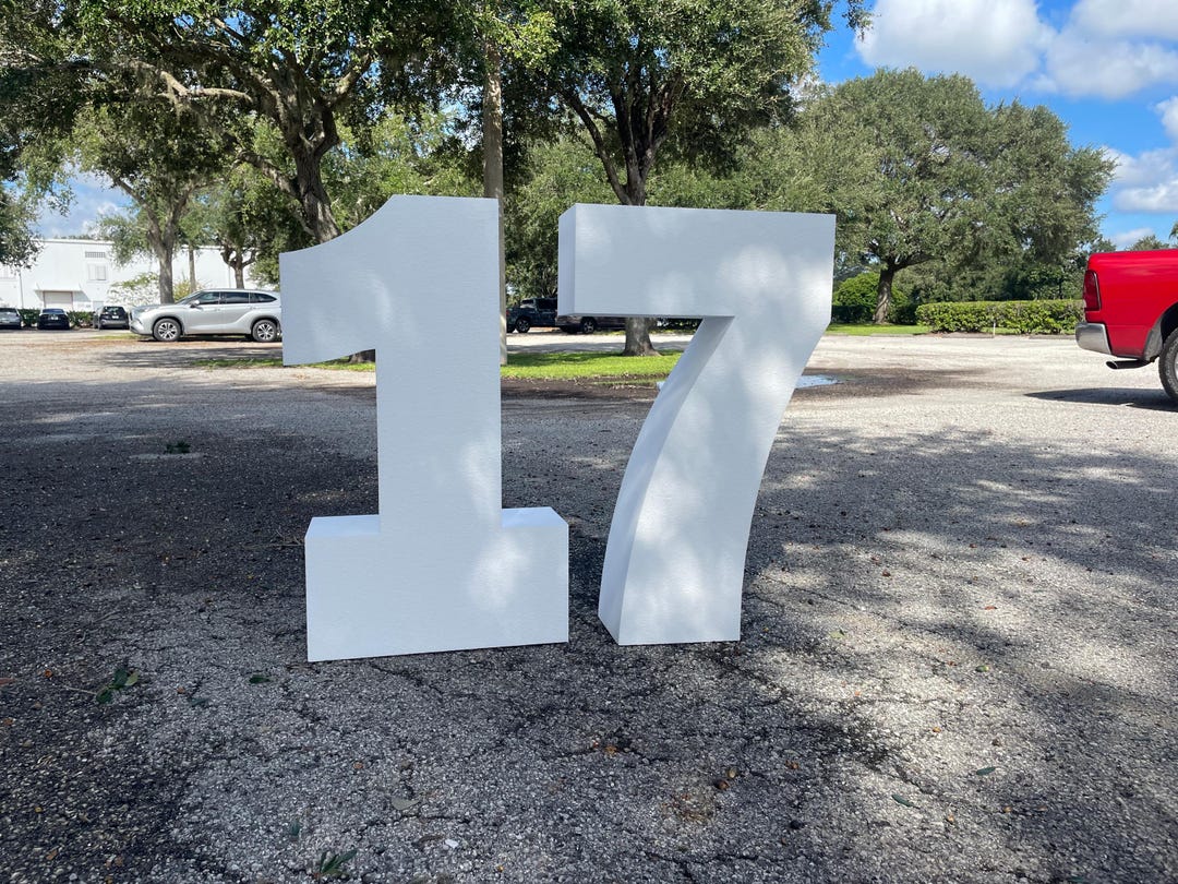 Large Self-standing 3D Foam Numbers | 30" Tall Numbers | Birthday and ...