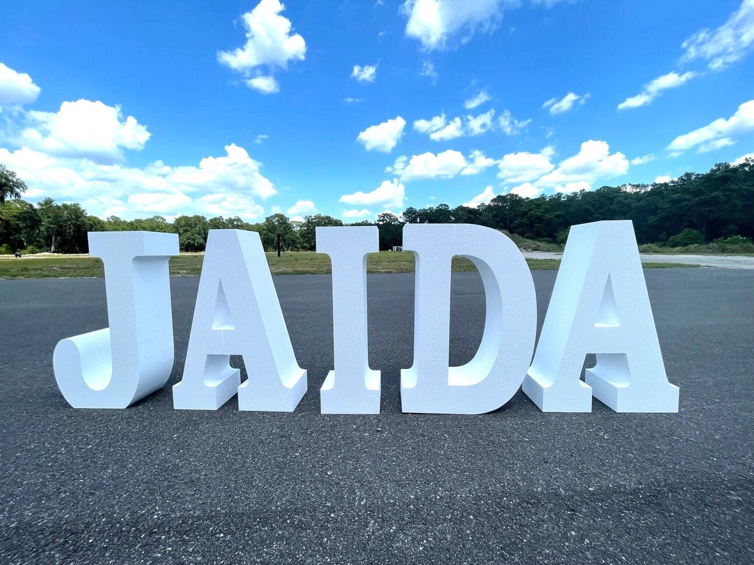 Giant Self Standing Foam Words and Letters | Personal Freestanding ...