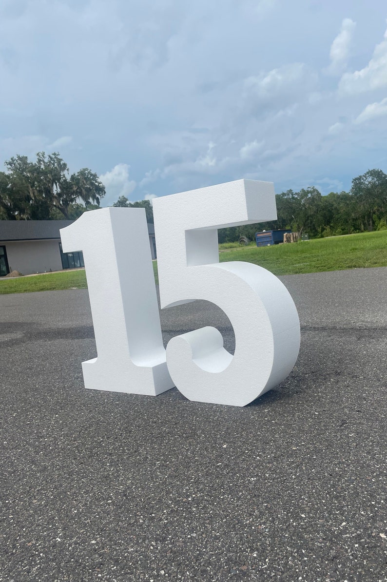 PICK ANY 2 Big Styrofoam Party Numbers Large 3D Foam Tabletop Numbers ...