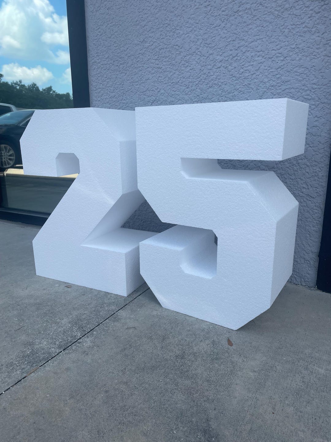 Popping 25 3D Self Standing White Foam Letters for Birthday Party ...