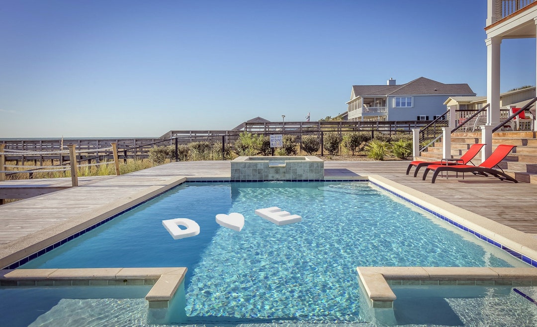 Floating Pool Initials and Sign | Wedding, Anniversary, Engagement ...